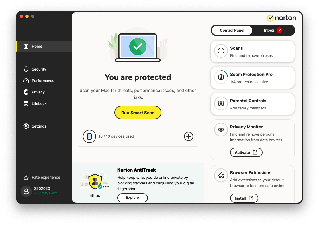 Test Norton Norton 360 25.11 für MacOS Sequoia (255408) | AV-TEST